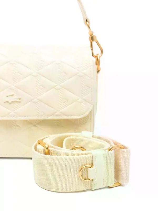 Lacoste Monogram Embossed Shoulder Bag