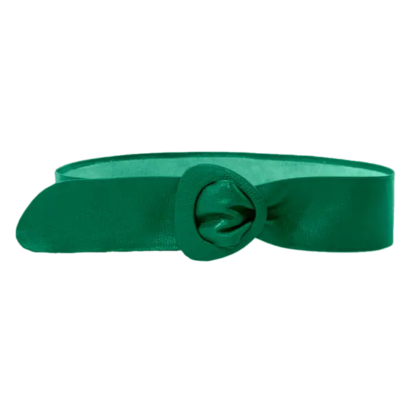 BELTBE Wide Triangle Buckle Belt - Green