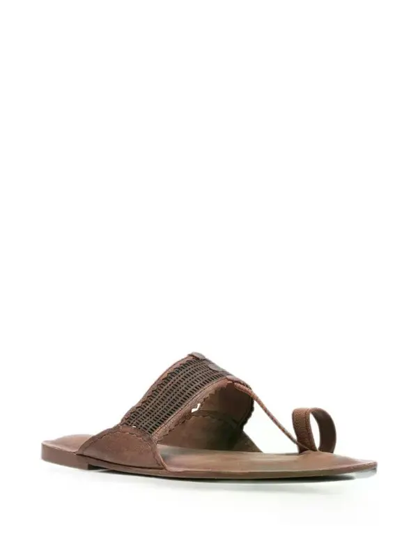INJIRI Braided Leather Toe-loop Sandals