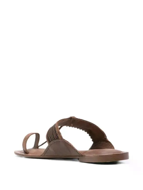 INJIRI Braided Leather Toe-loop Sandals