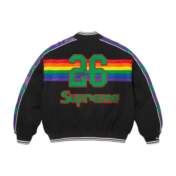 Supreme X Mitchell & Ness Ss26 Teams Varsity Jacket - Black