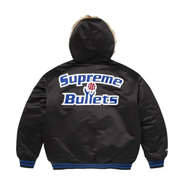 Supreme X Mitchell & Ness Ss26 Teams Hooded Satin Varsity Jacket