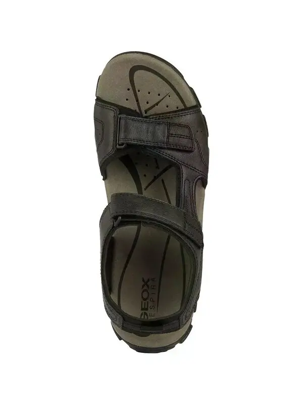 Geox Perforated Touch-strap Sandals - Black