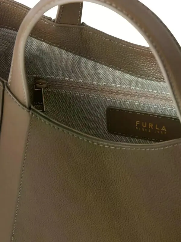 Furla Goccia Grained Leather Tote Bag - Neutrals