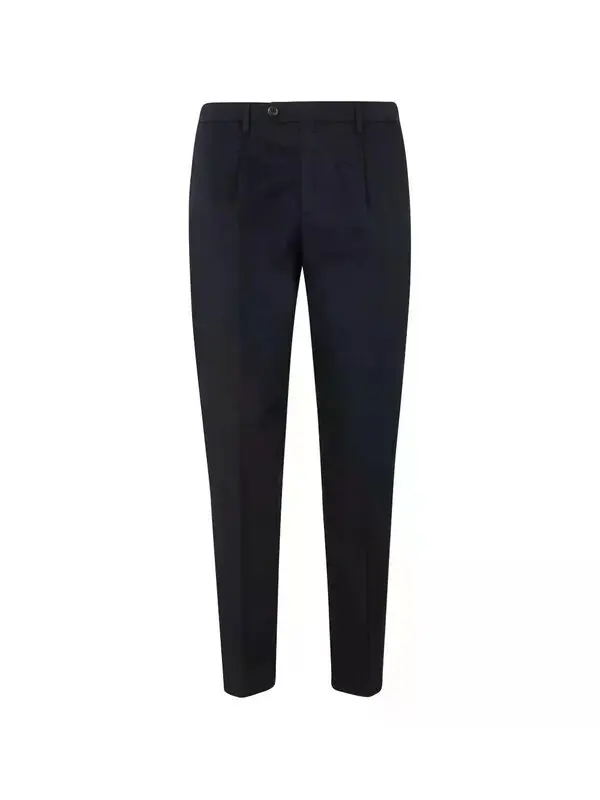 BRIGLIA 1949 Navy Pleated Front Tailored Trousers