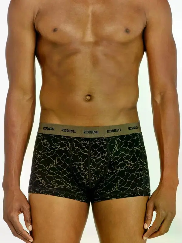 DIESEL® Graphic-print Three-pack Boxer Briefs - Black