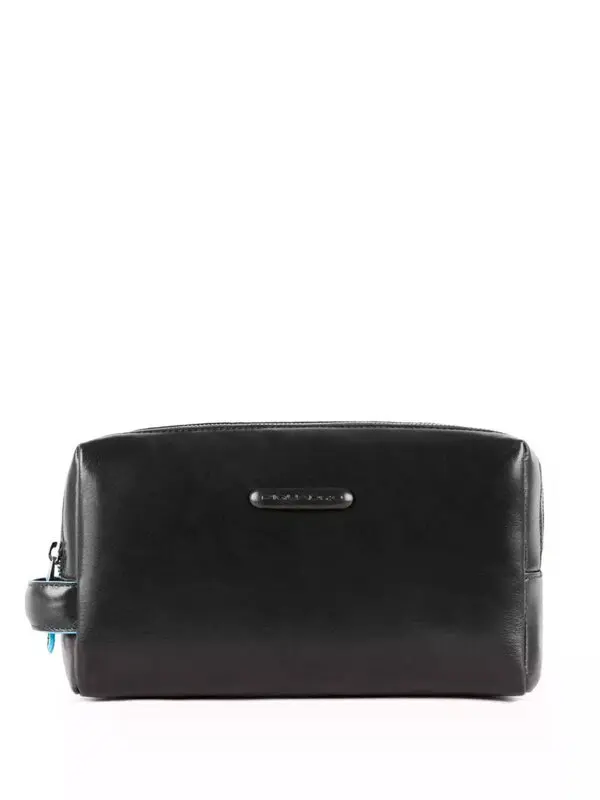PIQUADRO Leather Wash Bag - Black