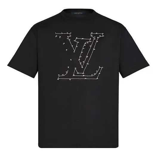 LOUIS VUITTON Printing Embroidered Short Sleeve - Black
