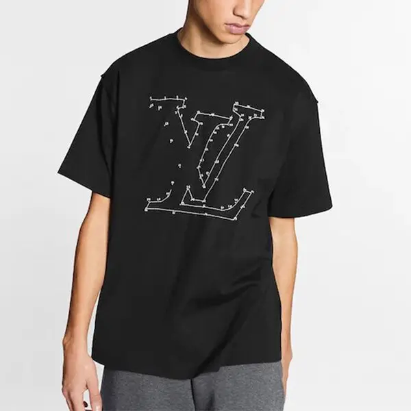 LOUIS VUITTON Printing Embroidered Short Sleeve