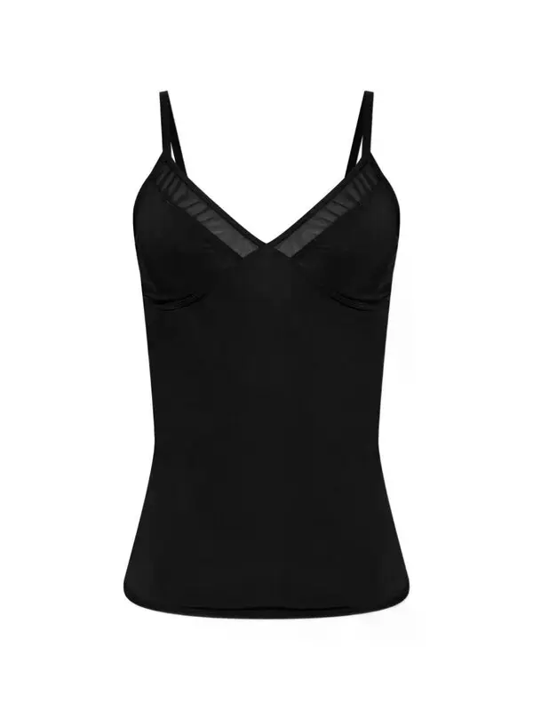 HEIST Sheer Mesh-panelled V-neck Bodysuit