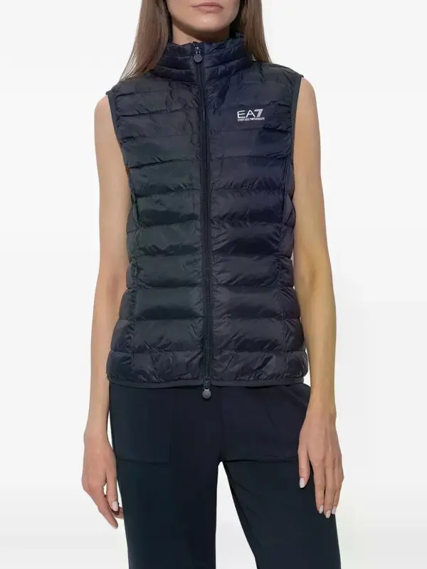 EA7 Quilted Logo-print Gilet