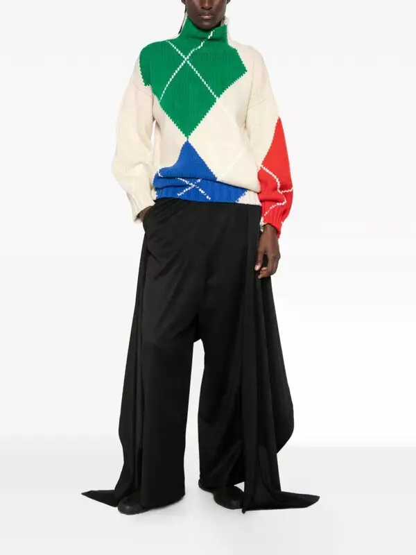 JW Anderson X Pringle Argyle Knit High-neck Sweater