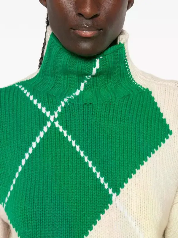 JW Anderson X Pringle Argyle Knit High-neck Sweater