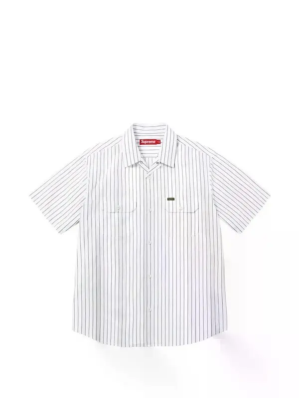 Supreme Ghostface Striped Work Shirt - White