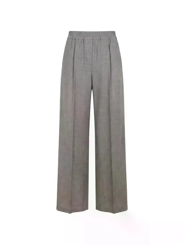 Brunello Cucinelli Pleated Wide Leg Trousers - Grey