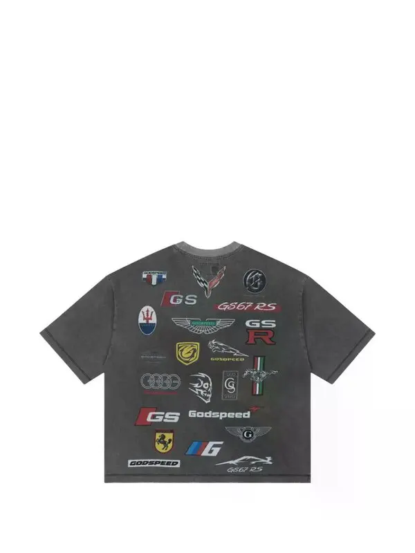 GODSPEED New York Insignias Logo-print Washed T-shirt - Grey