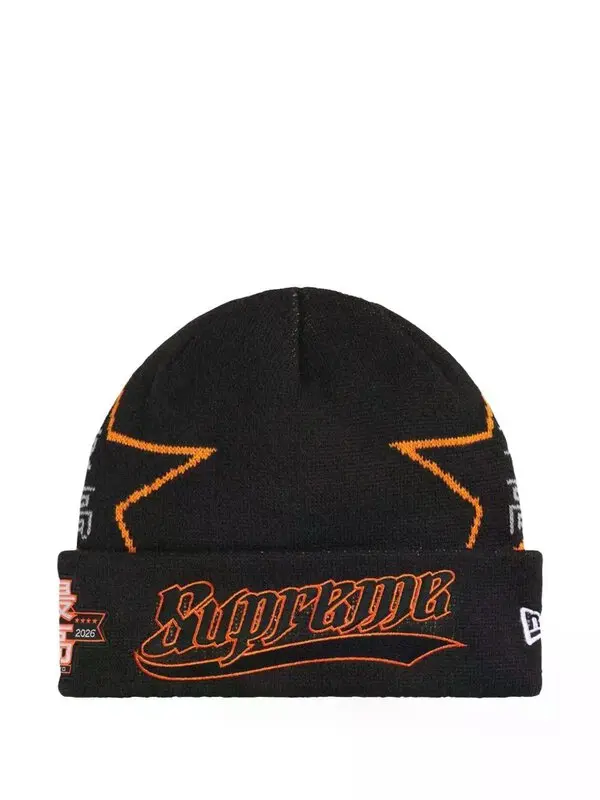 Supreme New Era Stars Beanie Hat - Black