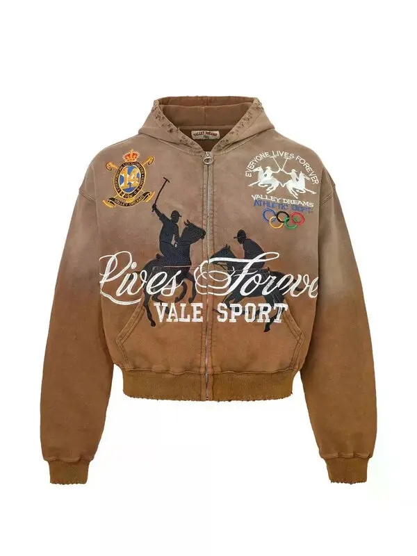 VALE FOREVER Valderbilt Zip-up Embroidered Hoodie