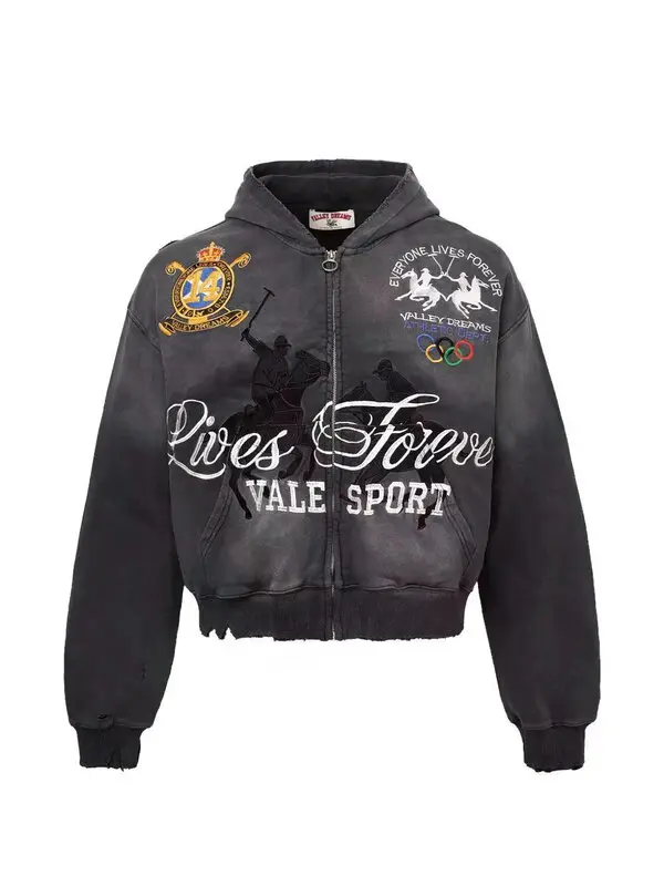 VALE FOREVER Zip-up Hoodie With Graphic Print