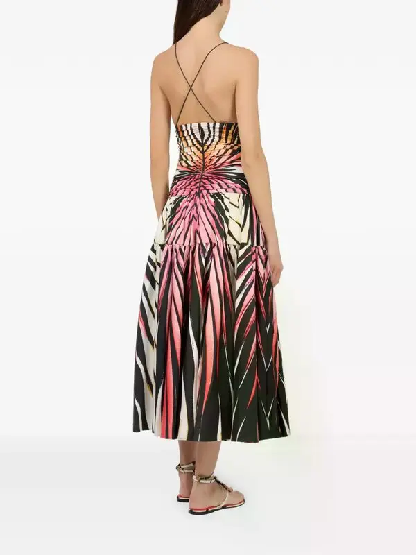 Roberto Cavalli Ray Of Paradise Printed Midi Dress - Black