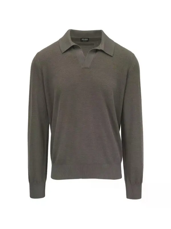 Zegna Fine-knit Polo-collar Sweater