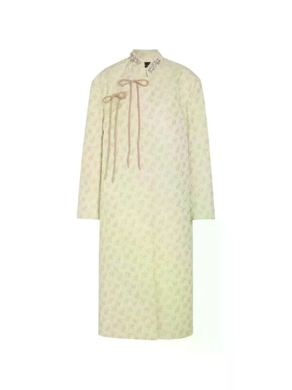 Simone Rocha Embellished Floral Print Coat