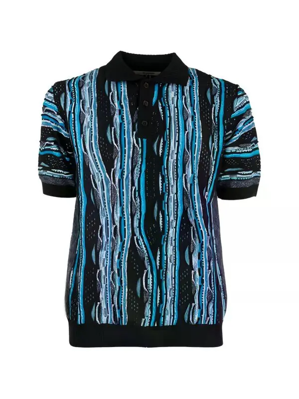 LORENZONI Abstract-knit Polo Shirt