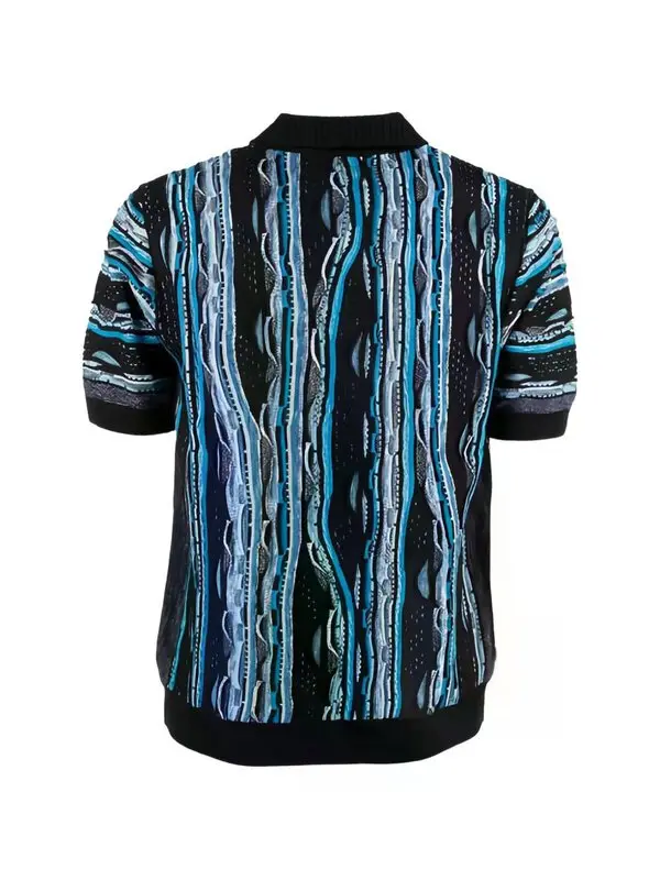 LORENZONI Abstract-knit Polo Shirt