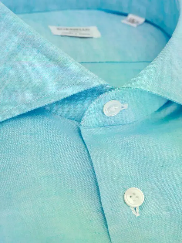 BORRIELLO NAPOLI Slub-texture Spread-collar Shirt