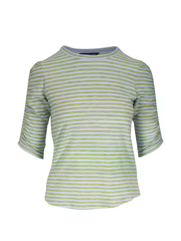 Veronica Beard Striped Puff-sleeve Top - Blue