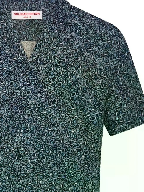 Orlebar Brown Maitan Geometric-print Shirt - Blue