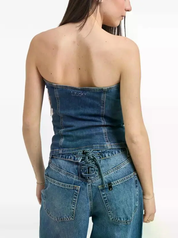 Liu Jo Strapless Lace-up Bustier Top