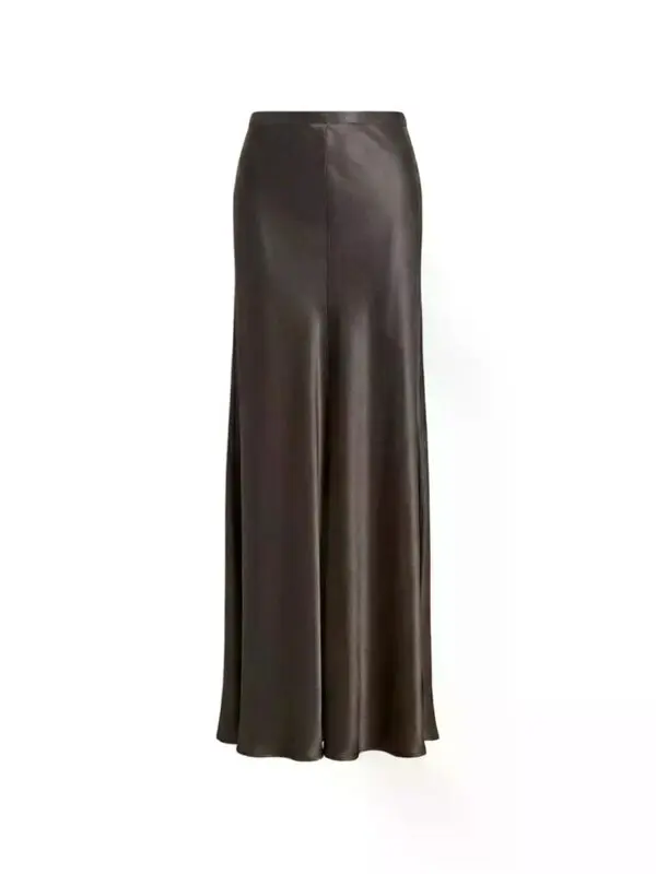 Alberta Ferretti Satin-effect Flared Maxi Skirt