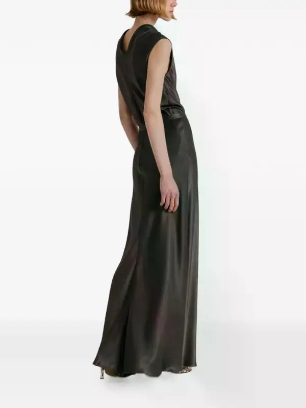 Alberta Ferretti Satin-effect Flared Maxi Skirt