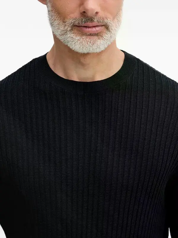Armani Exchange Ribbed Knit Crew Neck Sweater
