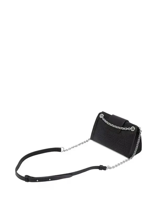 Armani Exchange Perforated Logo Plaque Crossbody Bag - Black
