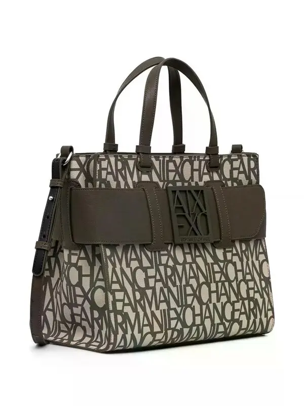 Armani Exchange Logo-print Buckle-detail Tote Bag