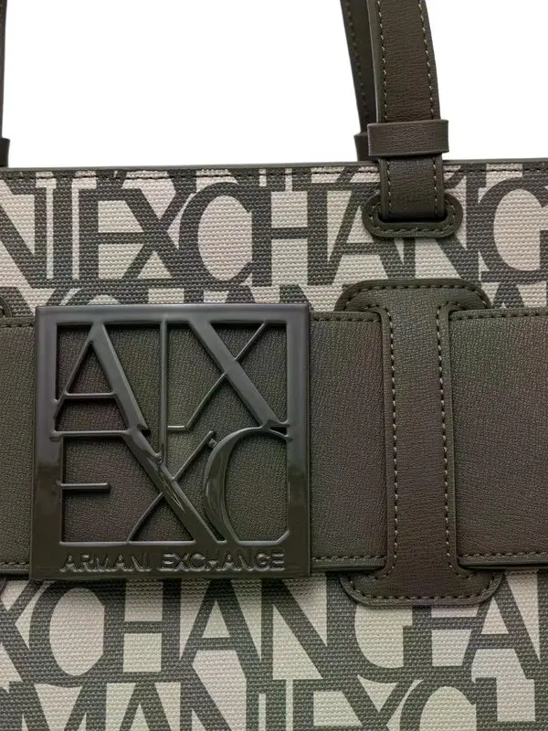 Armani Exchange Logo-print Buckle-detail Tote Bag