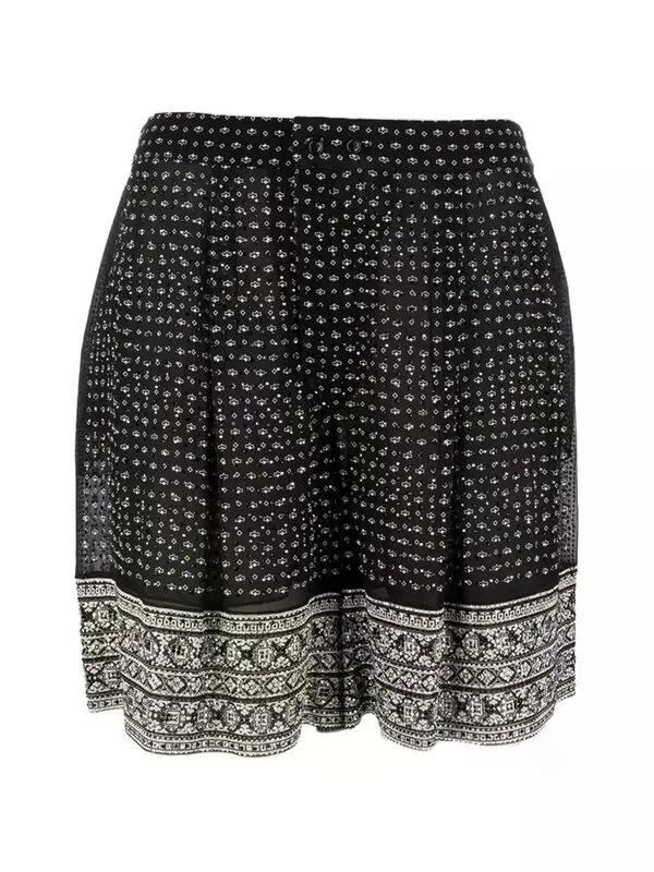Ermanno Scervino Bandana-print Crystal-embellished Shorts - Black