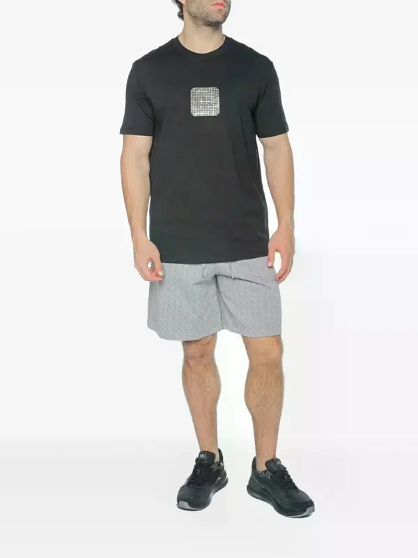 Armani Exchange Monogram Print Drawstring Waist Shorts