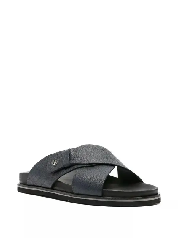 JOHN HARRISON Crossover Strap Leather Sandals