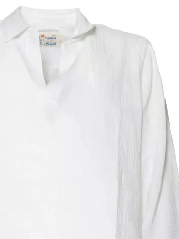 MC2 SAINT BARTH Ventotene Crinkled Long-sleeve Polo Shirt