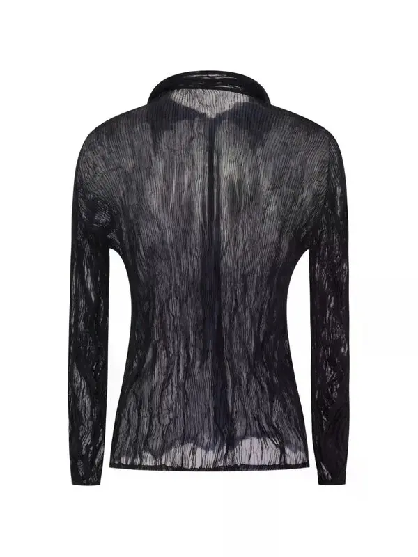 Issey Miyake Pleated Semi-sheer Cardigan