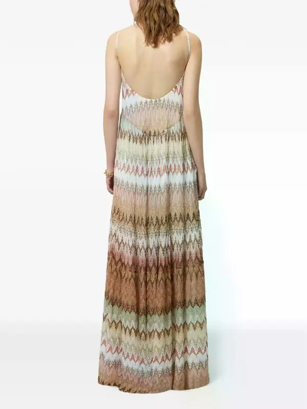 Missoni Zigzag Pattern Halterneck Maxi Dress