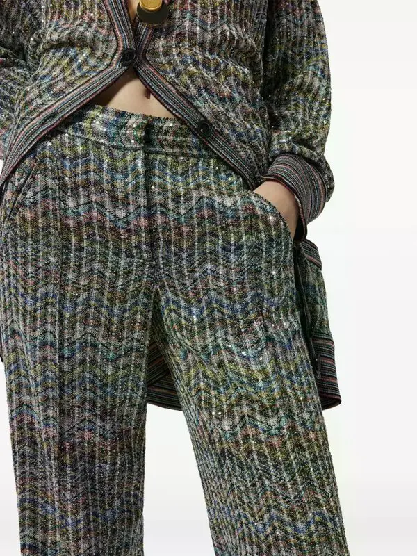 Missoni Zigzag-knit Sequin-embellished Trousers