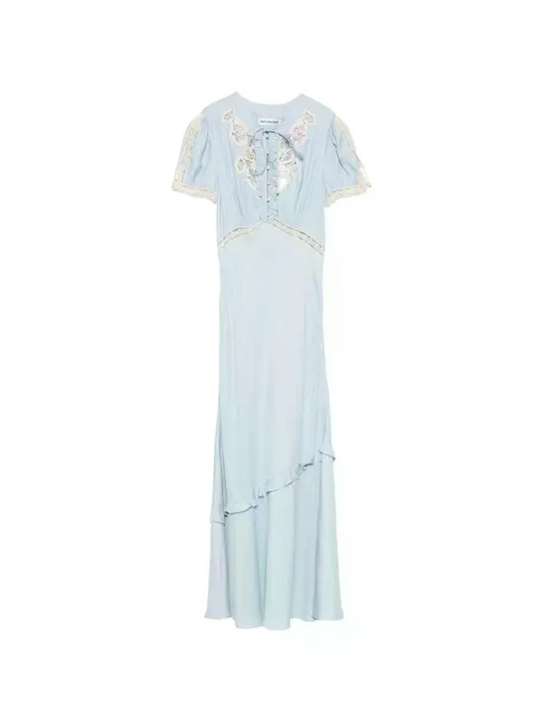 SELF-PORTRAIT Lace-trimmed Midi Dress