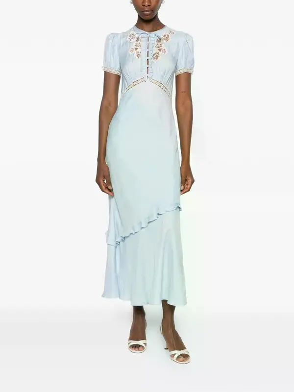 SELF-PORTRAIT Lace-trimmed Midi Dress