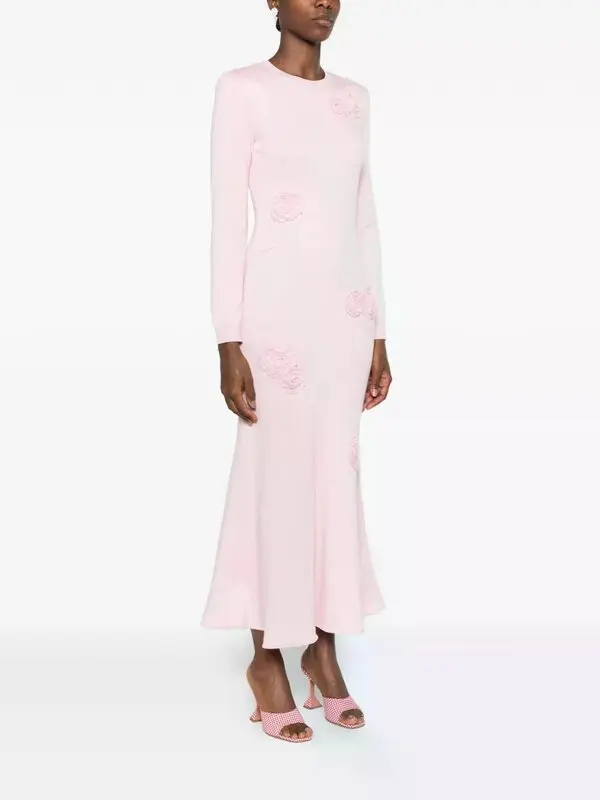 SELF-PORTRAIT Floral Appliqué Maxi Dress