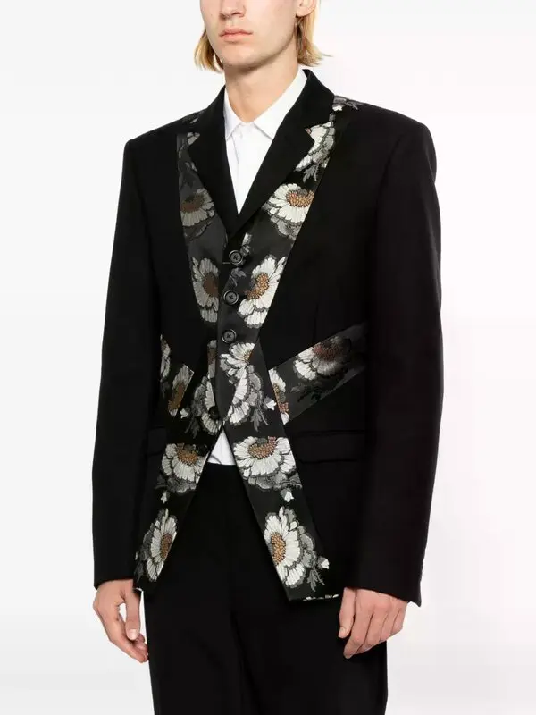 Alexander McQueen Floral-jacquard Panelled Jacket
