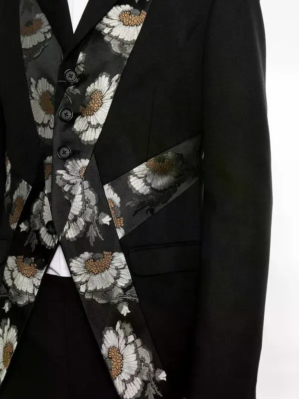 Alexander McQueen Floral-jacquard Panelled Jacket